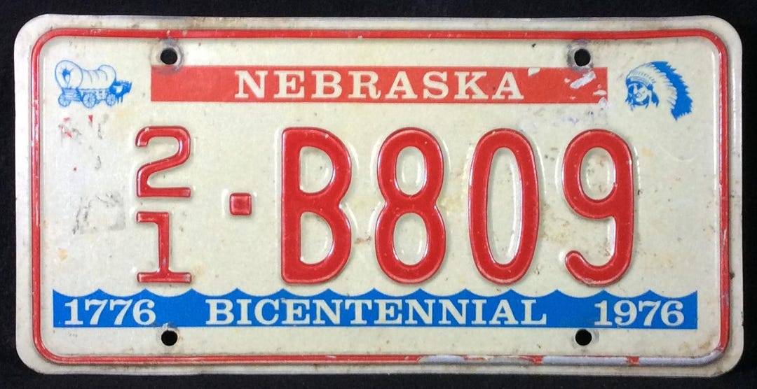 1976 Nebraska Metal License Plate for Automobile, Auto, Car ...