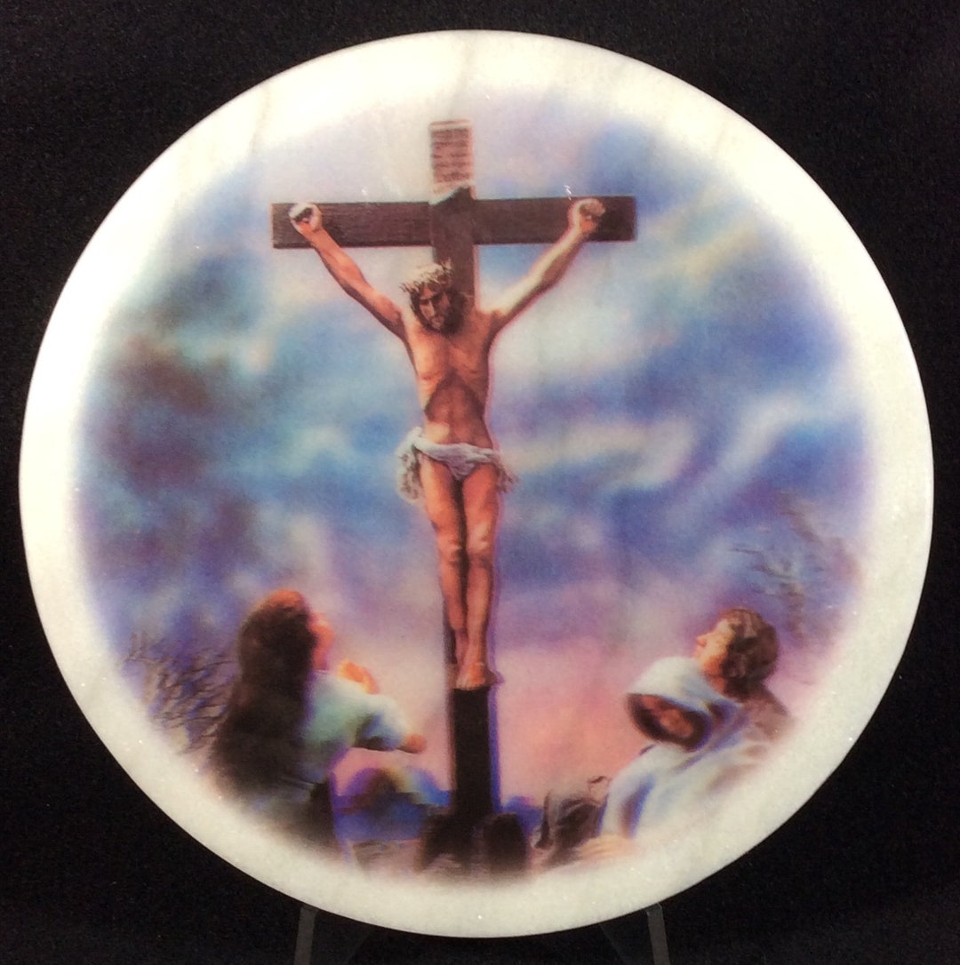 Granite Crucifixion Plate, Jesus, Christ, Easter, Coaster, Cross, Hung ...