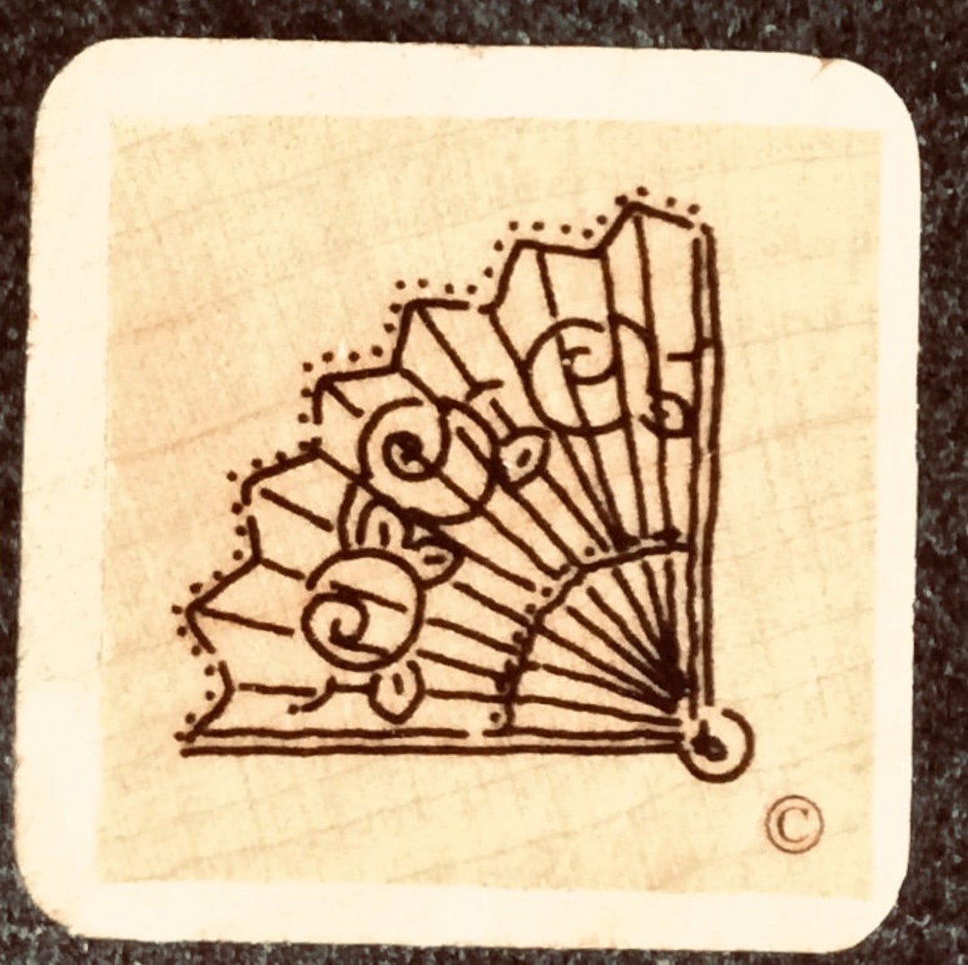 Hand Fan Wood Mounted Rubber Stamp From Close to My Heart, CTMH, - Etsy