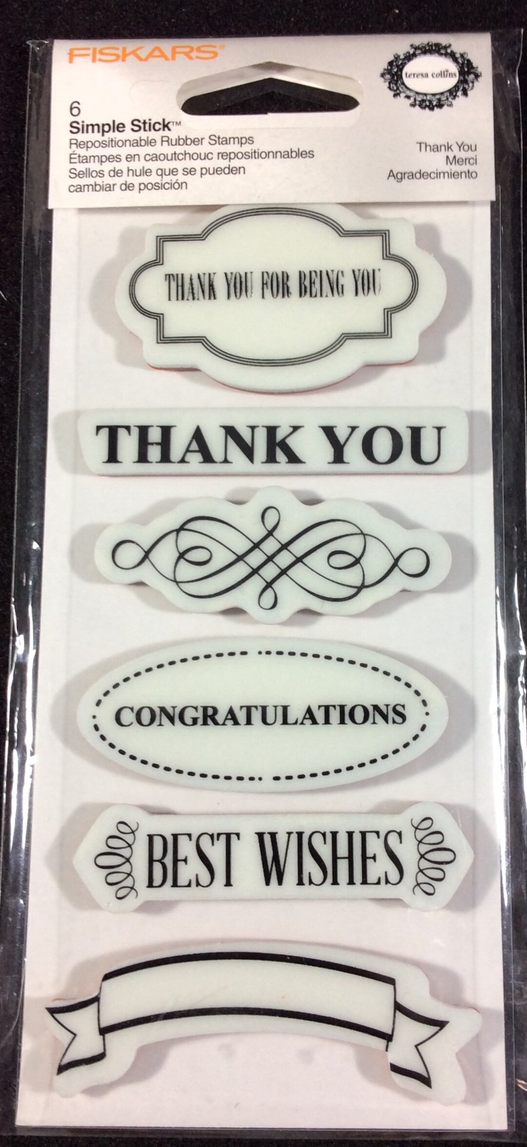 Thank You Simple Stick Unmounted Rubber Stamp Set From Fiskars, Thank ...