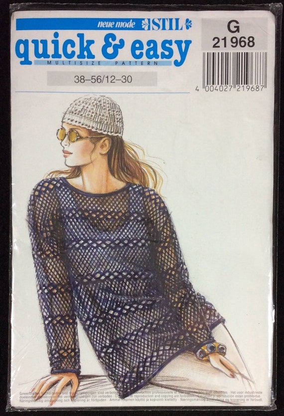 Neue Mode Women's Long Sleeve Top Pattern G 21968 Size 12 | Etsy