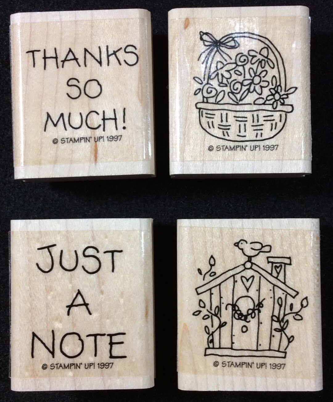 Just A Note Mini Wood Mounted Stamp Set From Stampin Up, Thanks so Much ...