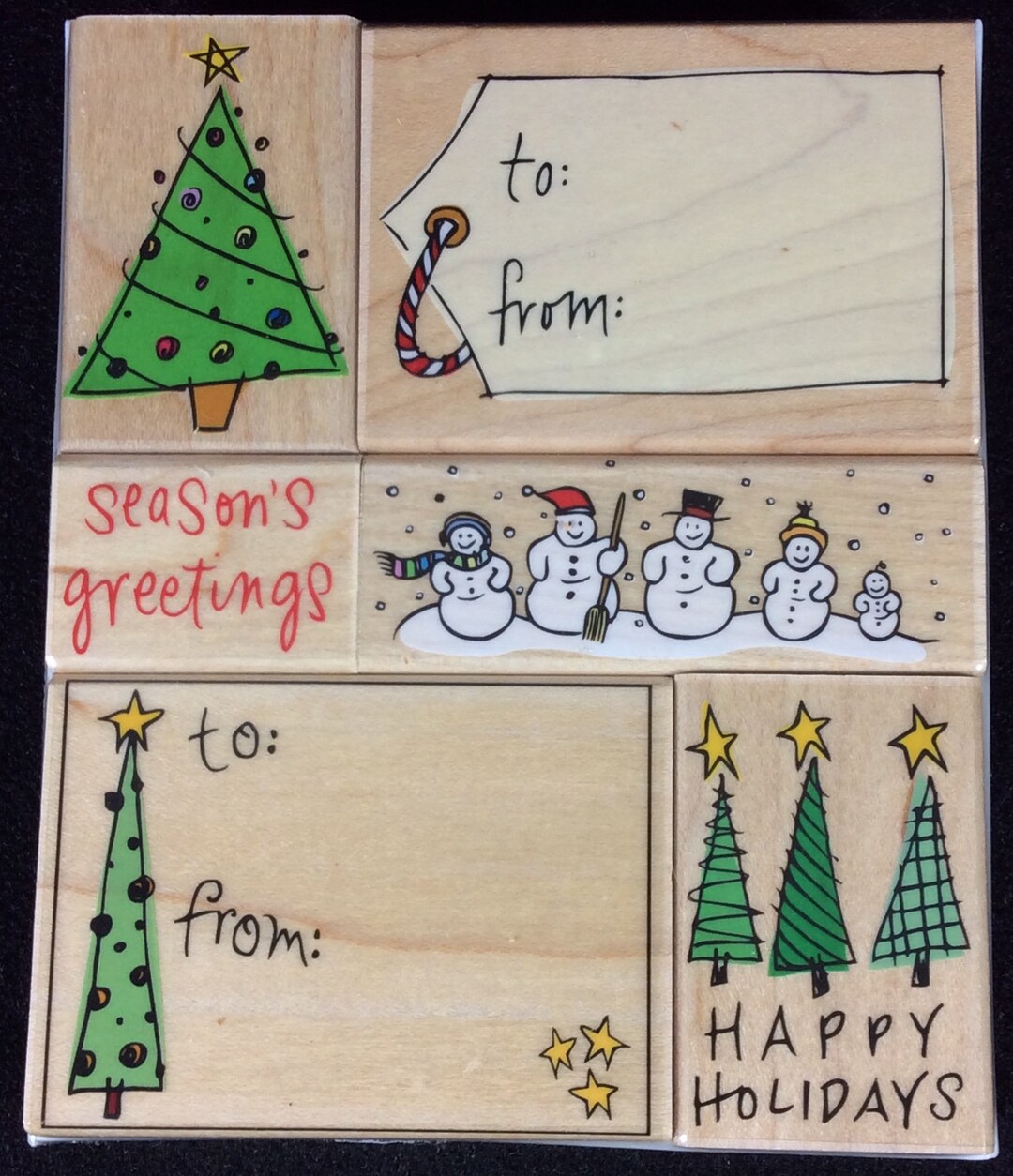 Winter Whimsy Greetings Wood Mounted Rubber Stamp Set From Hero Arts LL ...