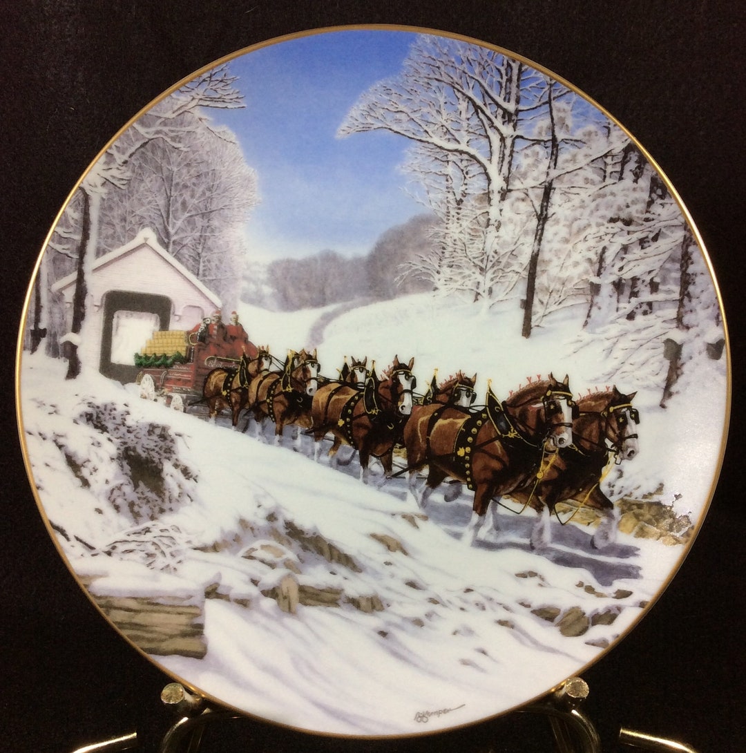 Winter's Day Budweiser Collector Plate by Bud Kemper, First Issue in ...