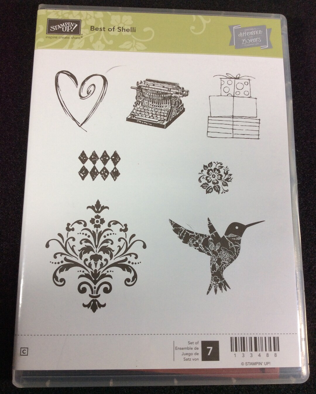 Best of Shelli Cling Mount Rubber Stamp Set From Stampin Up, Heart ...