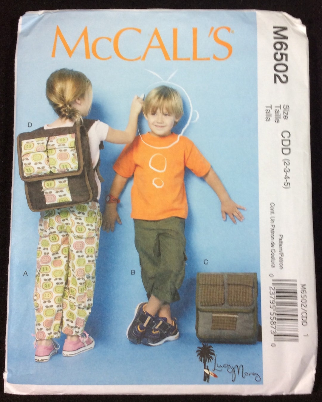 Mccall's Childen's/boys'/girls' Backpack and Pants Pattern M6502 Size 2 ...
