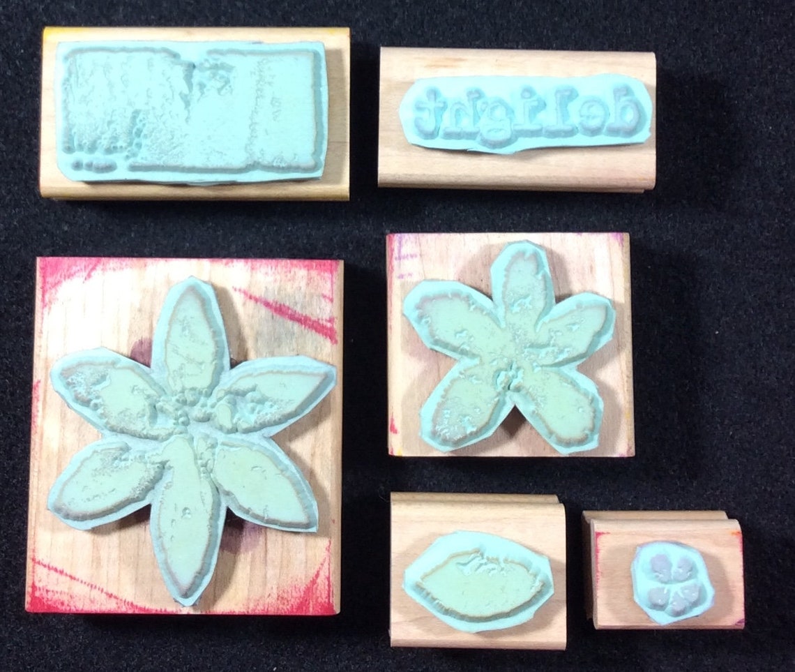 Paint Prints Wood Mounted Rubber Stamp Set From Stampin up Floral ...