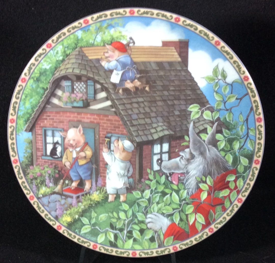 Three Little Pigs Collector Plate, Third in the Series Once Upon A Time ...