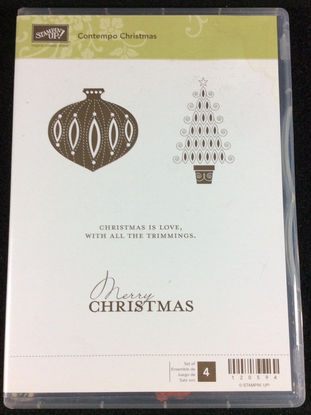 Contempo Christmas Cling Mount Rubber Stamp Set From Stampin Up, Tree ...