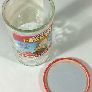 Peanuts Smuckers Jelly Jar, 1990's, Snoopy, Has Label and Lid, Charles ...