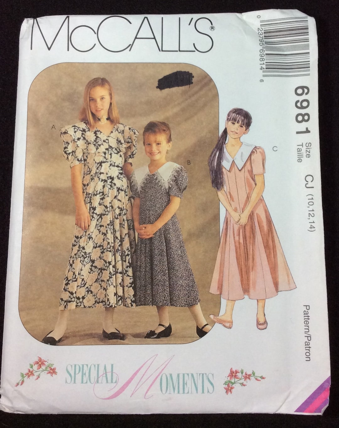 Mccall's Children's and Girl's Dress Pattern 6981 Size 10, 12, 14 ...