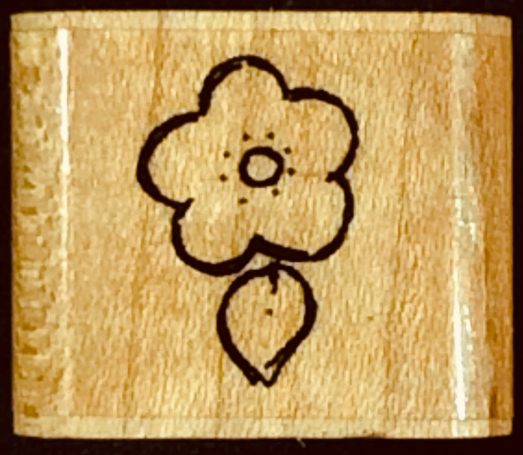 Tiny Flower With Leaf Wood Mounted Rubber Stamp From JRL Designs ...