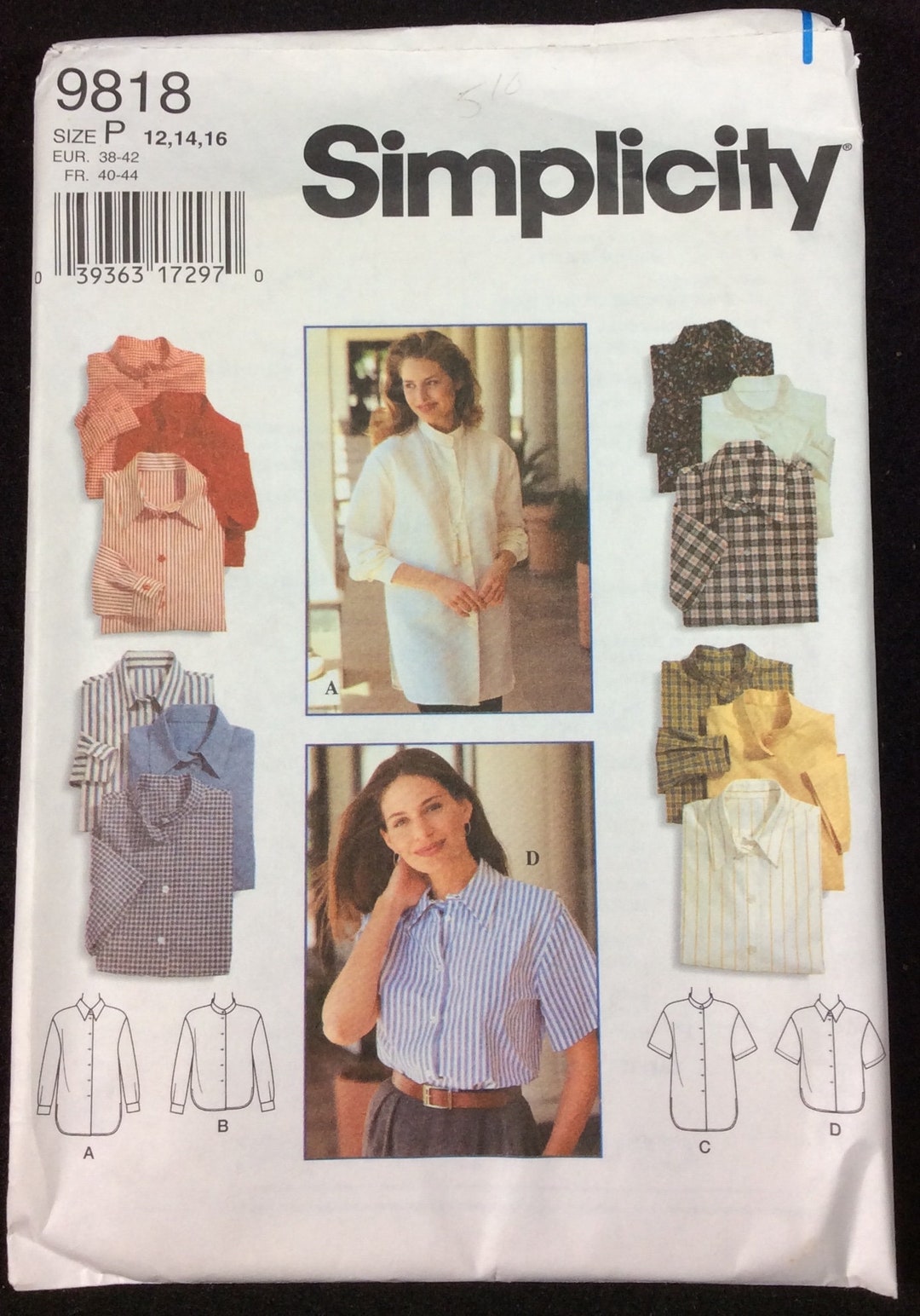 Simplicity Misses' Shirt Pattern 9818 Size 12 - 16, Easy to Sew - Etsy