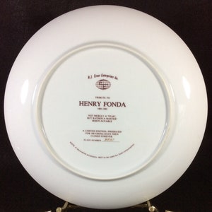 A Tribute to Henry Fonda Collector Plate, Not Merely A Star but Rather ...