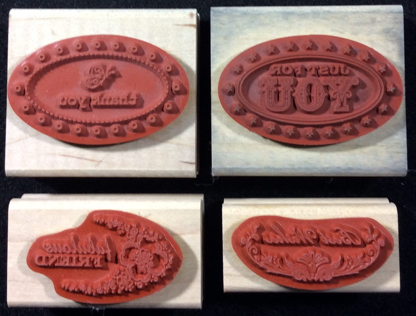 Oval All Wood Mounted Rubber Stamp Set From Stampin Up Gift | Etsy