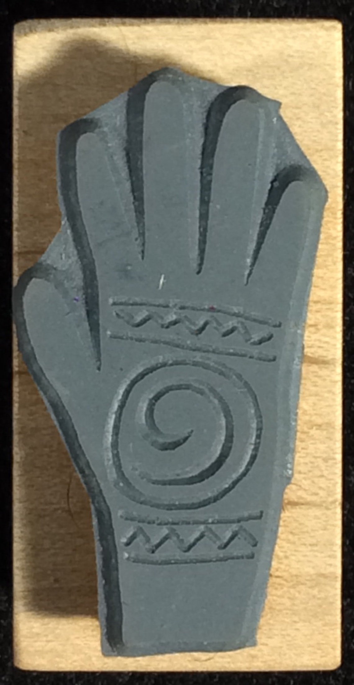 Geometric Hand Wood Mounted Rubber Stamp From Magenta, Mitten - Etsy