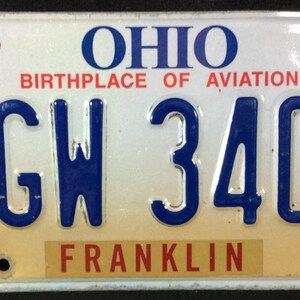 Ohio Metal License Plate, Red, Yellow, Blue, Automobile, Auto, Car ...