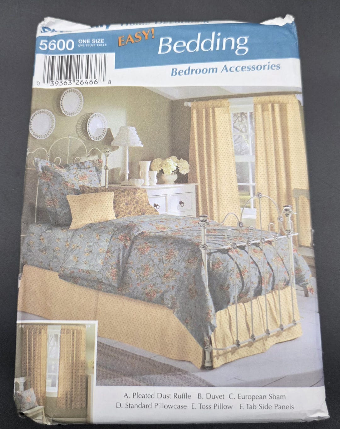 Simplicity Home Decorating Easy Bedding Pattern 5600 Dust Ruffle, Duvet ...