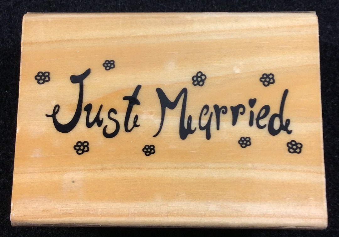 Just Married Wood Mounted Rubber Stamp - Etsy