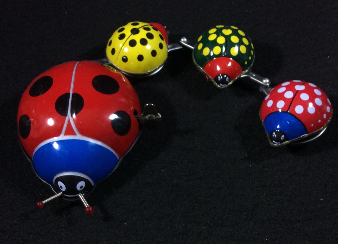 Lady Bug Family Parade Tin Lithograph Wind up Toy, 1950's 60's, Made in ...