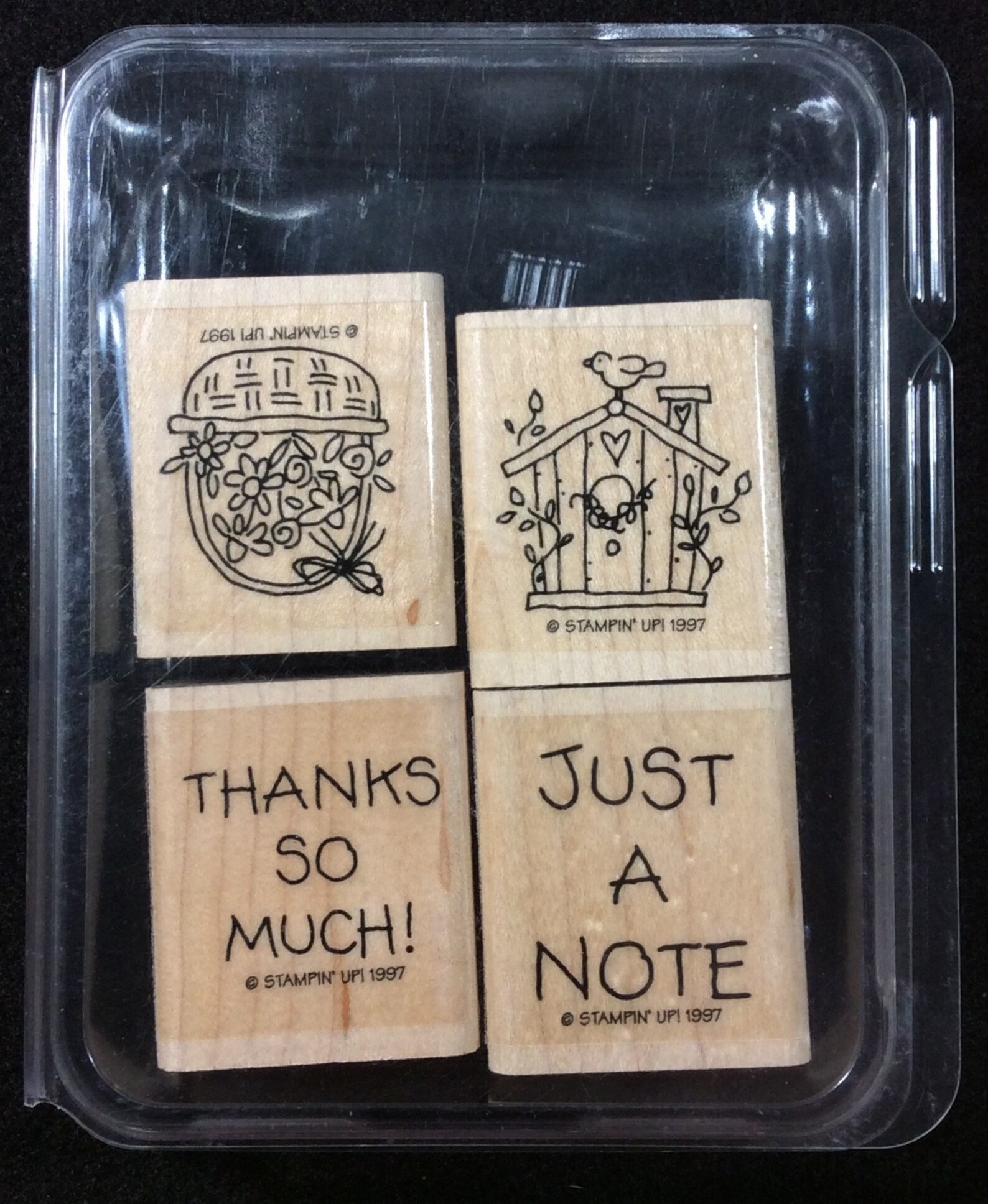 Just A Note Mini Wood Mounted Stamp Set From Stampin Up - Etsy