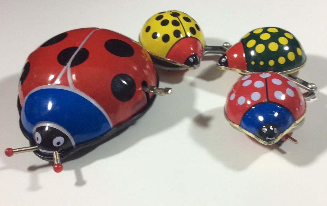 Lady Bug Family Parade Tin Lithograph Wind Up Toy 1950's | Etsy