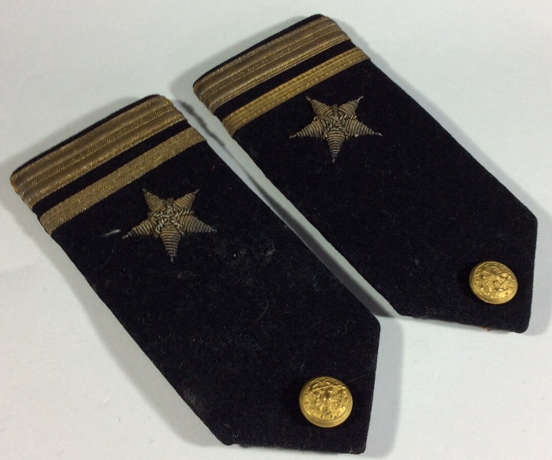 Vintage Naval Shoulder Boards, Blue, Gold - Etsy