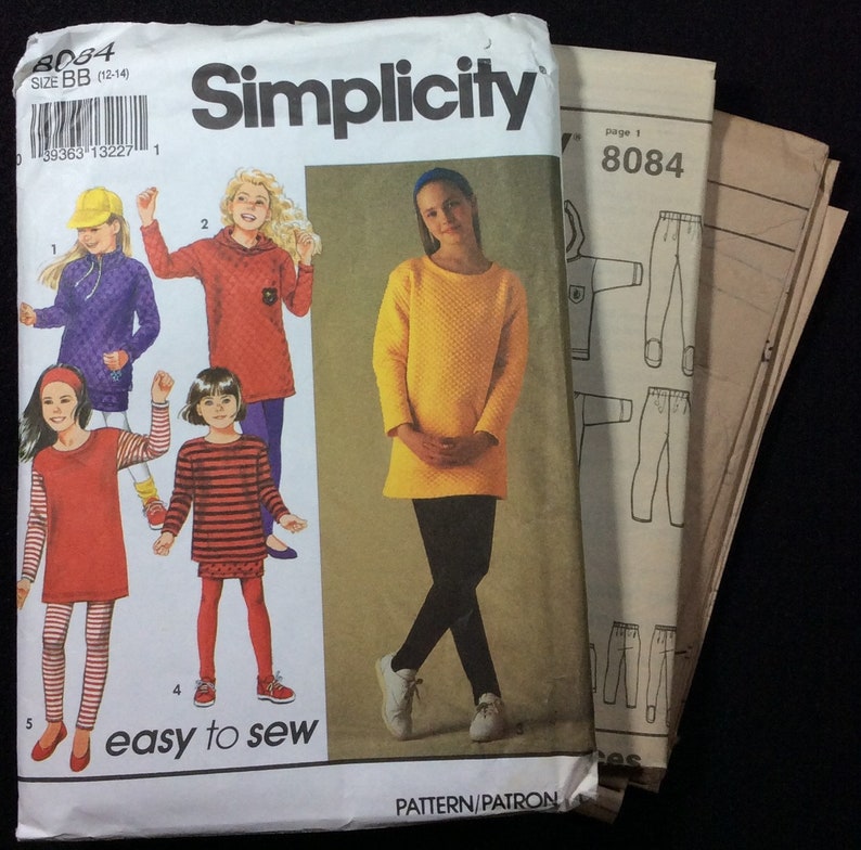 Simplicity Girls' Leggings Skirt and Tunic Pattern 8084 - Etsy