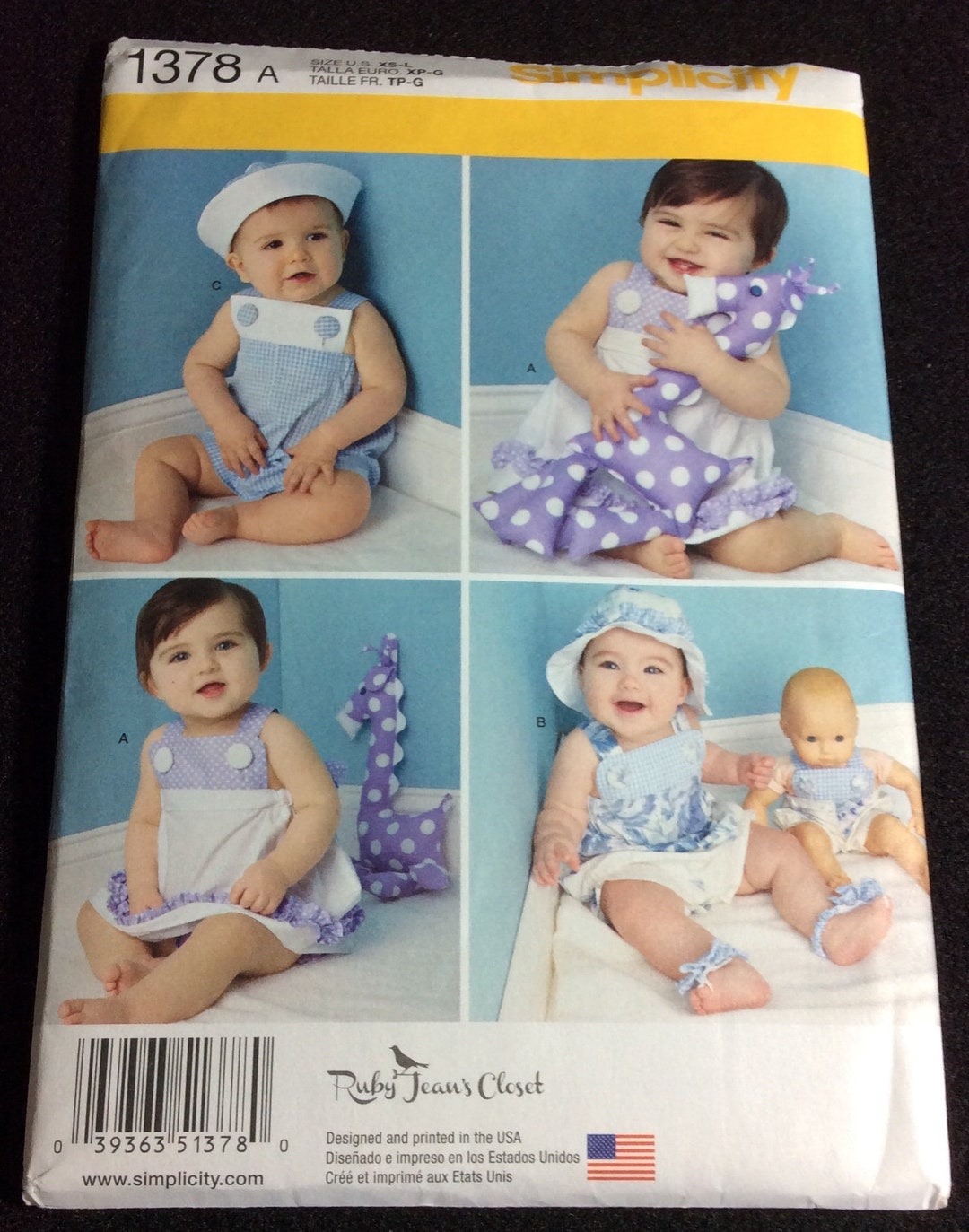 Simplicity Baby Sundress and Panties, Rompers and Hats, Barefoot ...