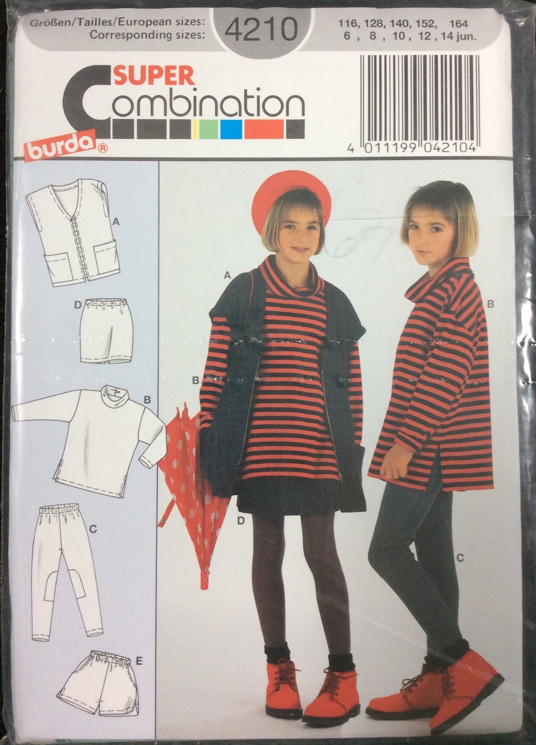 Burda Super Combination Girl's, Shorts, Pants, Vest, Shirt Waistcoat ...