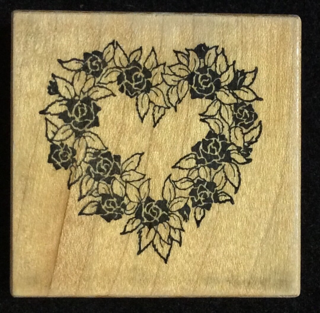 PSX E-554 Wreath of Roses Wood Mounted Rubber Stamp by Personal Stamp ...