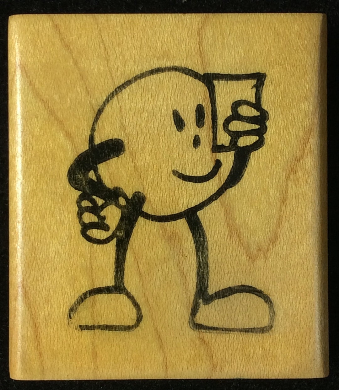 Smiley Reading A Note Wood Mounted Rubber Stamp, Stick Figure - Etsy