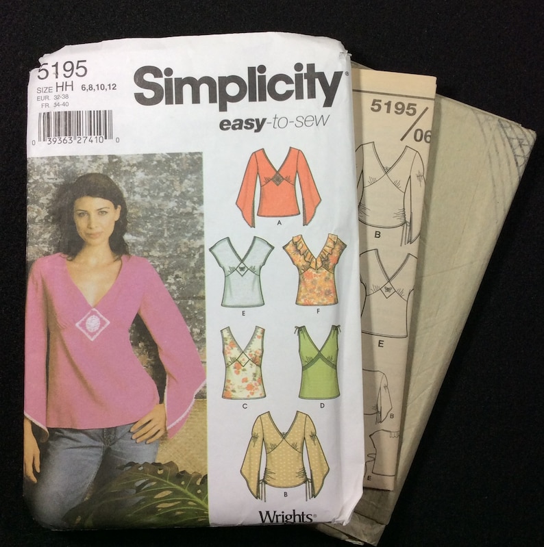 Simplicity Misses' Top Pattern 5195 Size 6, 8, 10, 12 Easy to Sew - Etsy