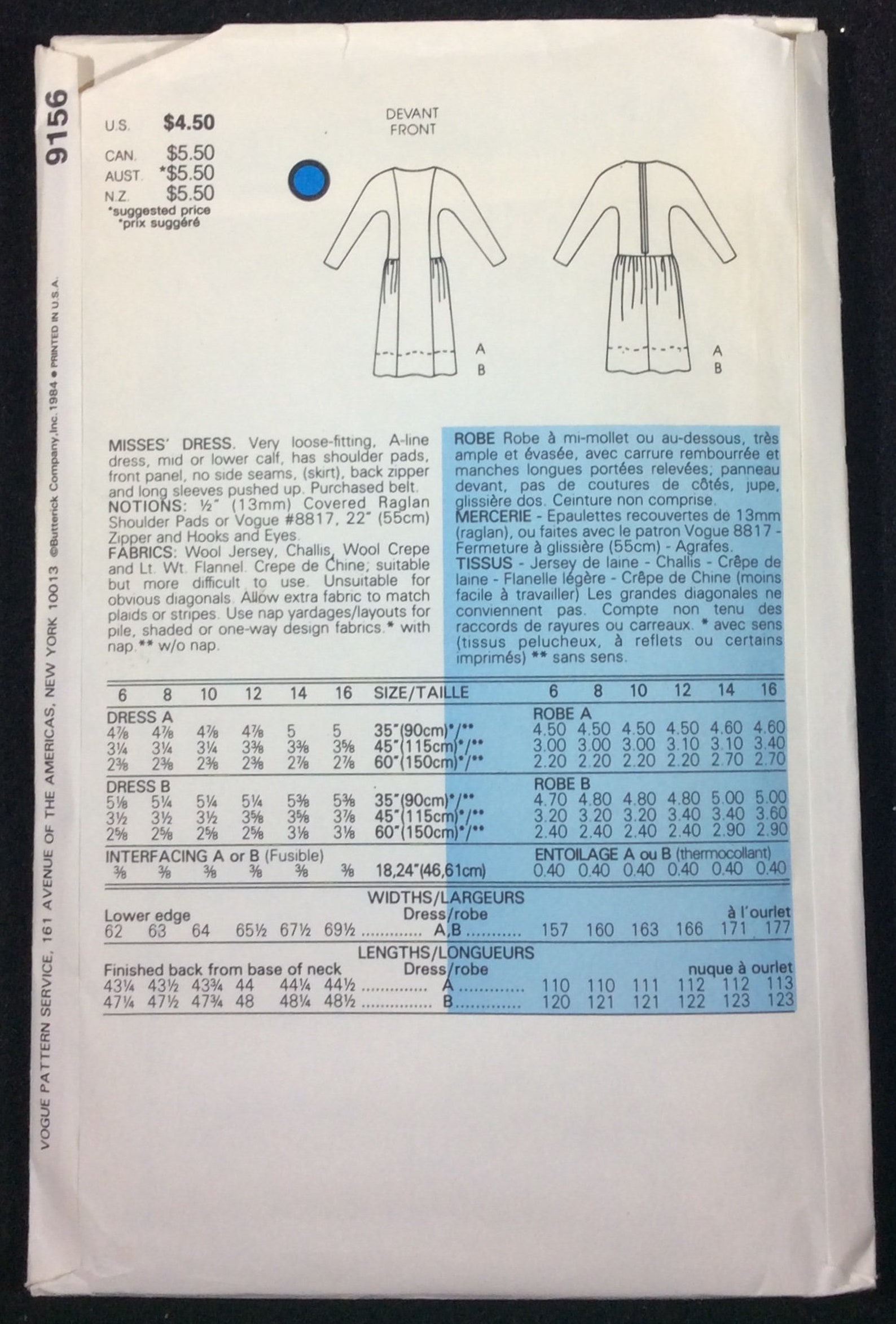 Very Easy Vogue Dress Pattern 9156 Size 6 8 10 - Etsy