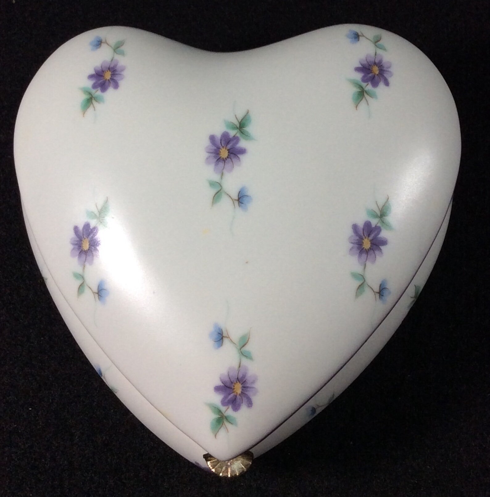 Heart Shaped Floral Trinket Box From Hummelwerk, Violets, Victorian ...