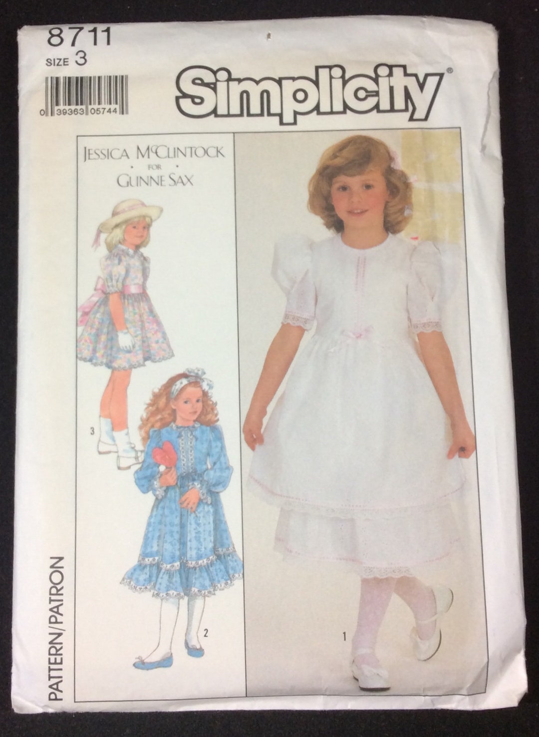 Simplicity Child's Dress Pattern 8711, Size 3 Girls', Gunne Sax ...