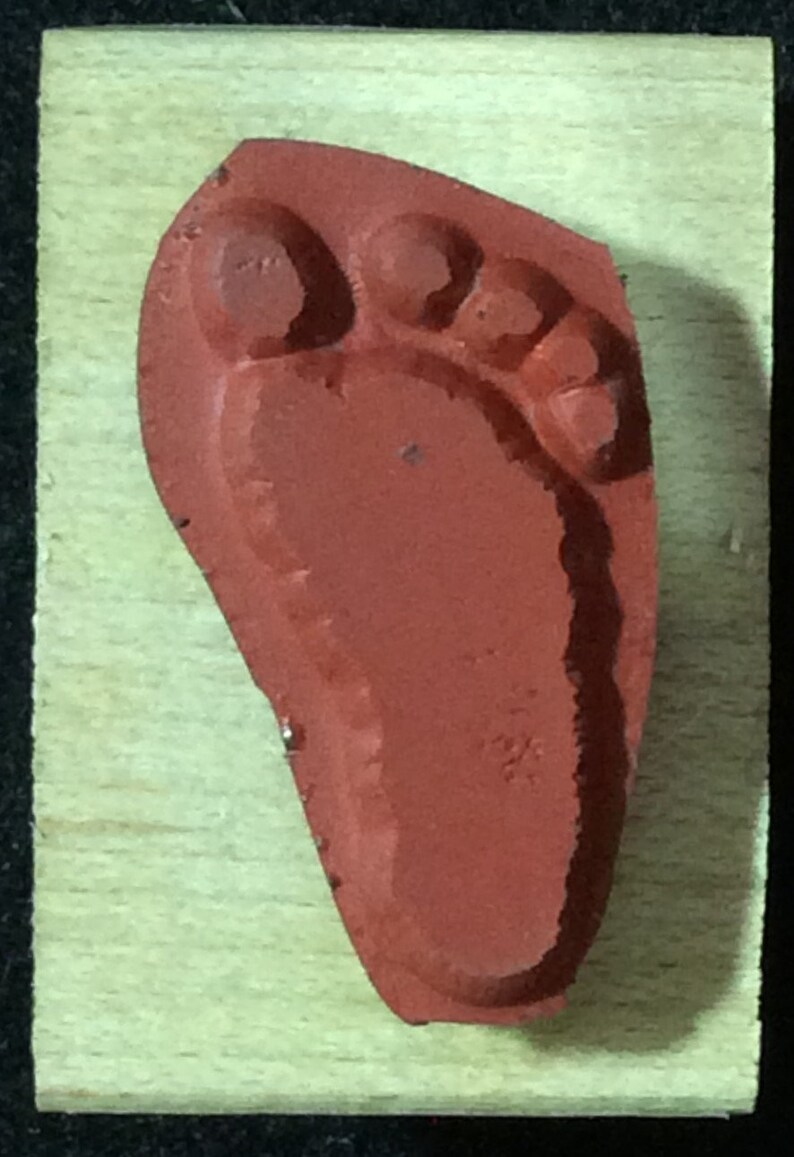 Tiny Foot Print Wood Mounted Rubber Stamp From the Stamping - Etsy