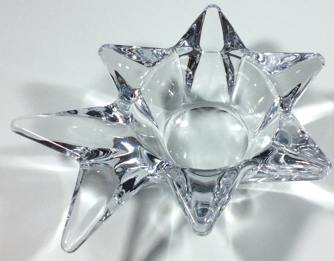 Clear Glass Star Shaped Dish Trinket Star Burst Pointed - Etsy