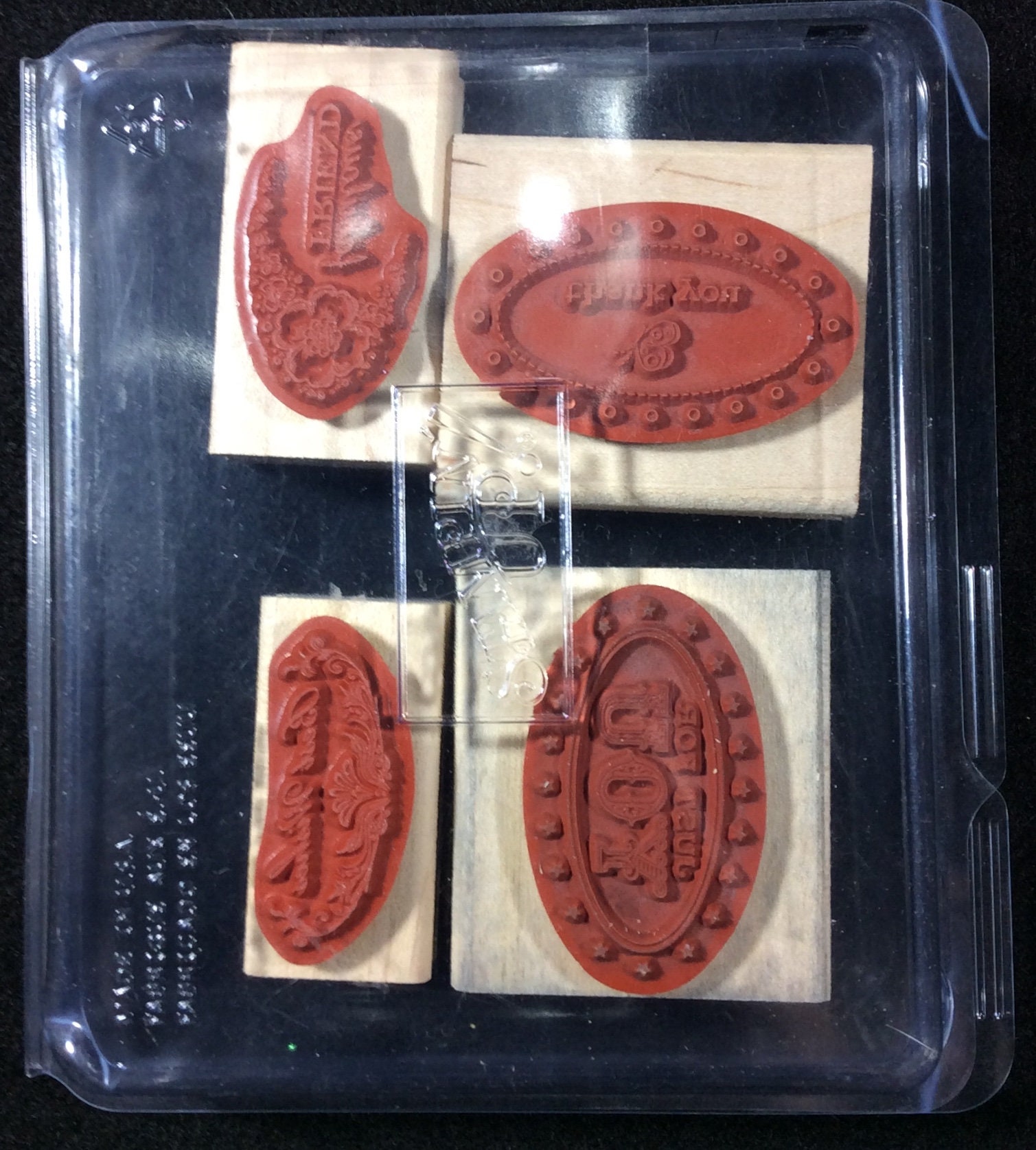 Oval All Wood Mounted Rubber Stamp Set From Stampin Up Gift | Etsy