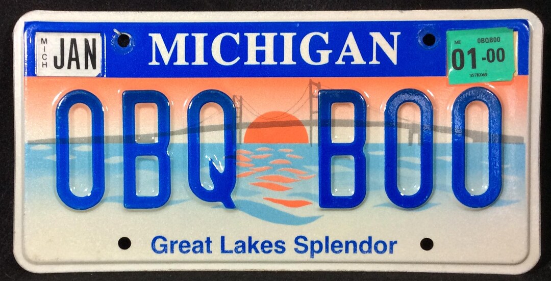 2000 Michigan Metal License Plate, Great Lake State, Automobile, Auto ...