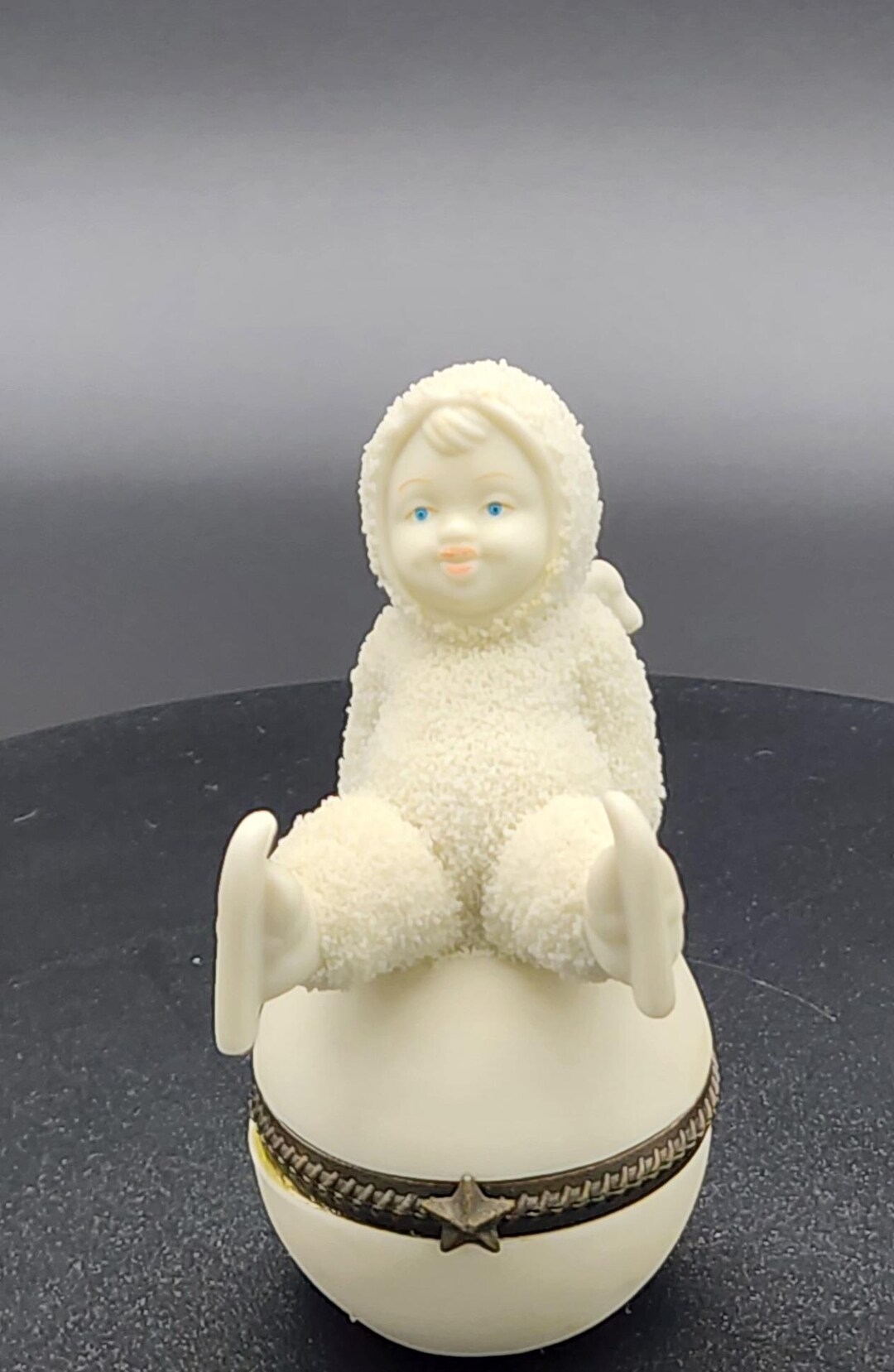 Snowbabies Hard Landing Hinged Porcelain Trinket Box, Figurine ...