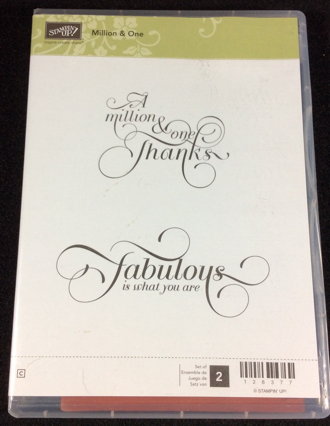 Million & One Cling Mount Rubber Stamp Set From Stampin Up, Thanks ...
