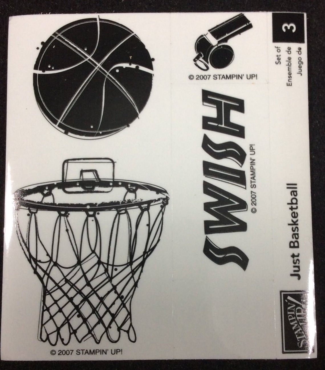 Just Basketball Wood Mounted Rubber Stamp Set From Stampin Up | Etsy