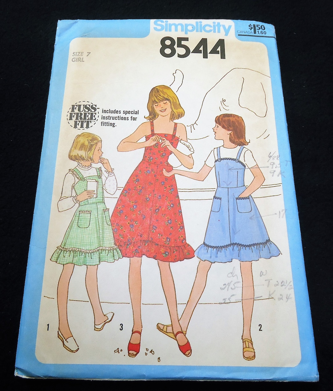 Simplicity Girls' Sundress or Jumper A Fuss-free Pattern 8544 Size 7 - Etsy