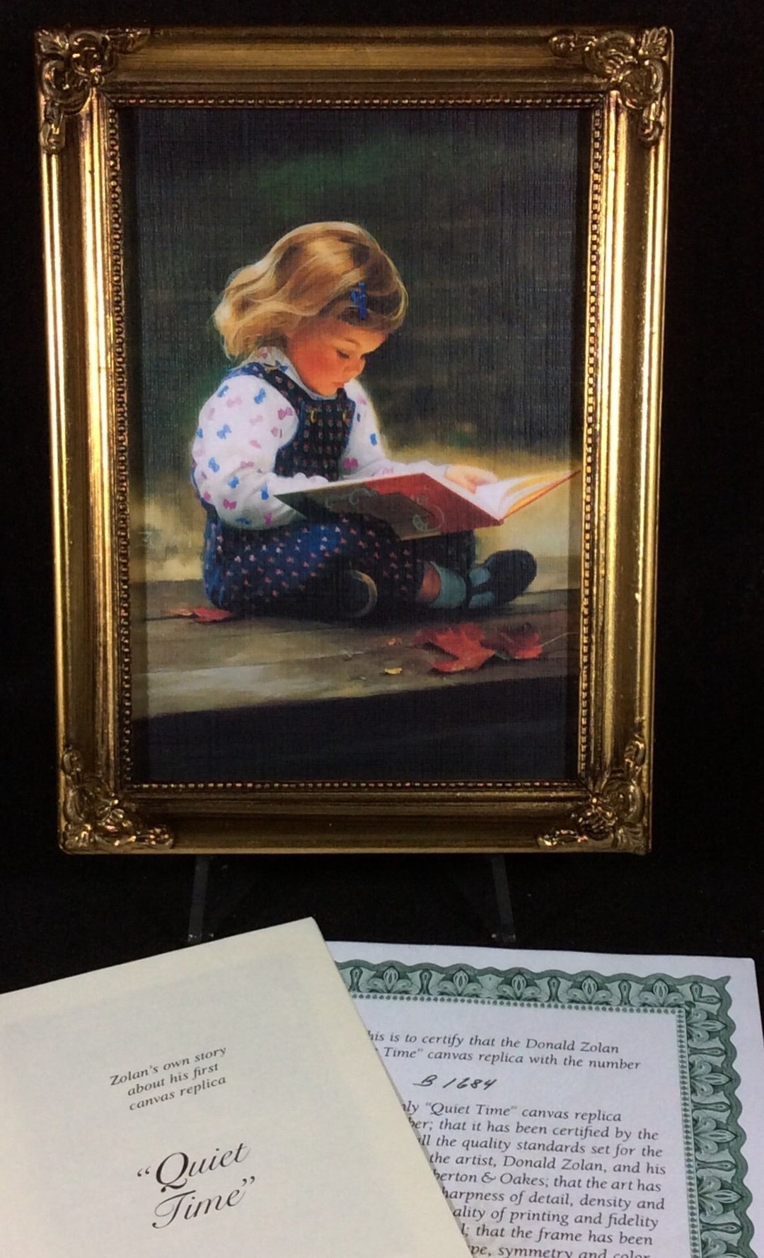 Quiet Time, Miniature Lithograph, Framed Art From Donald Zolan, Gold ...