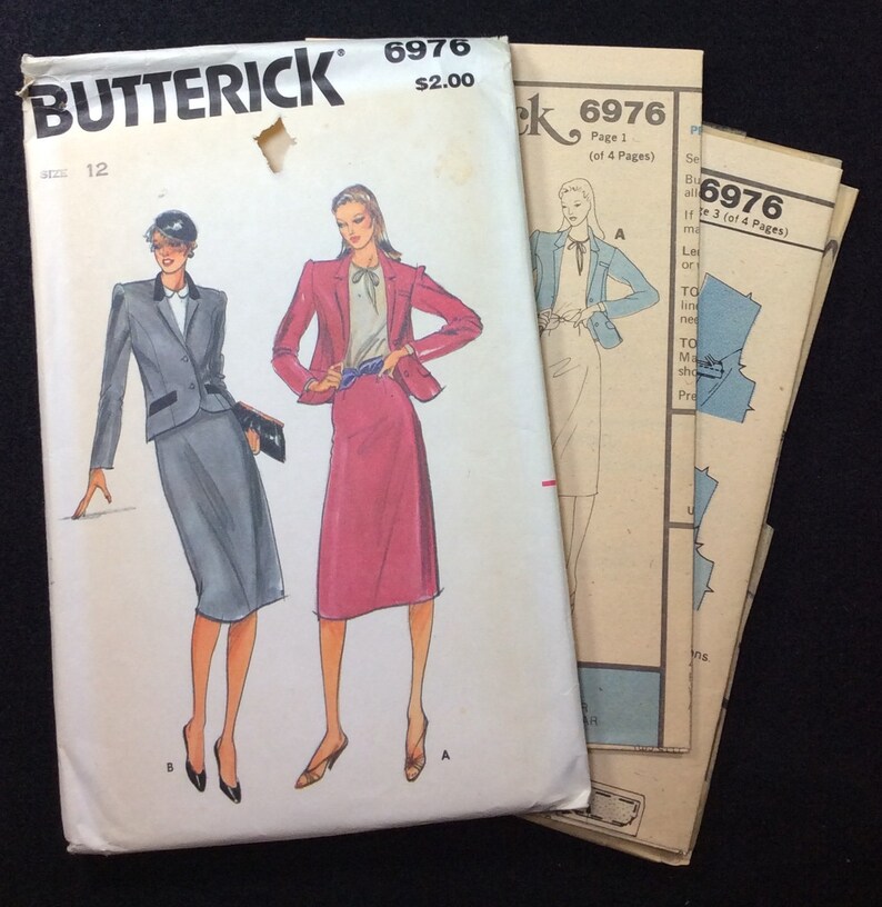 Butterick Misses' Jacket and Skirt Pattern 6976 Size 12 - Etsy