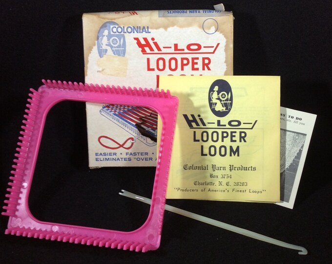 Hi Lo Looper Loom, Plastic, Pink, Colonial, Potholder Weaver, Frame - Etsy