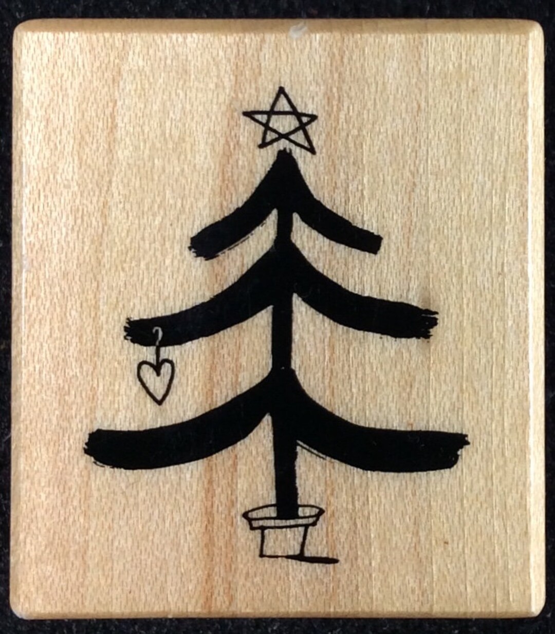 PSX C-3476 Christmas Tree Wood Mounted Rubber Stamp by Personal Stamp ...