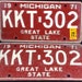 1999 Michigan Metal License Plate, Blue, White, Great Lake State ...