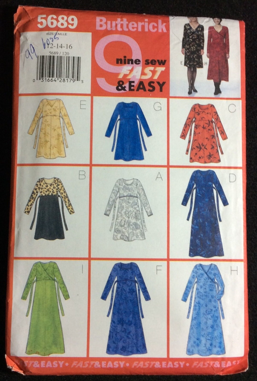 Butterick Misses'/misses' Petite Dress Pattern 5689 Size 12, 14, 16 ...